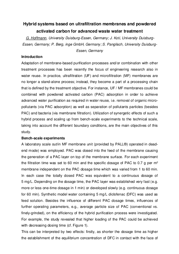 (PDF) Hybrid systems based on ultrafiltration membranes and powdered activated carbon for ...