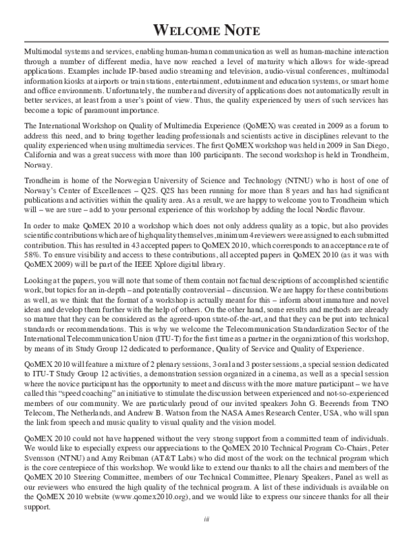 (PDF) Welcome note | Andrew Perkis - Academia.edu