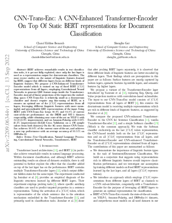 (PDF) CNN-Trans-Enc: A CNN-Enhanced Transformer-Encoder On Top Of ...