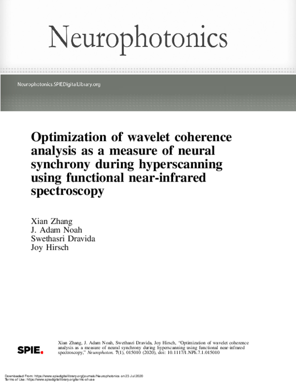 (PDF) Optimization of wavelet coherence analysis as a measure of neural ...