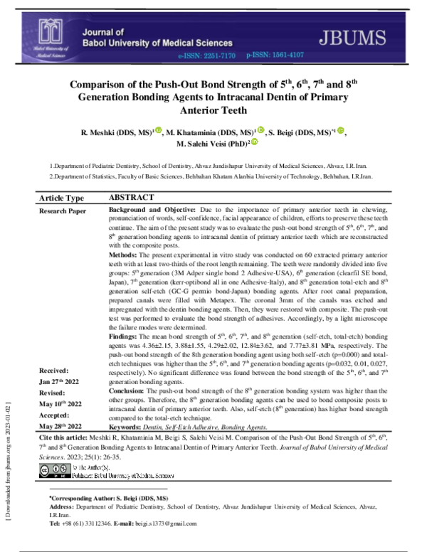 (PDF) Comparison of the Push-Out Bond Strength of 5 th , 6 th , 7 th ...
