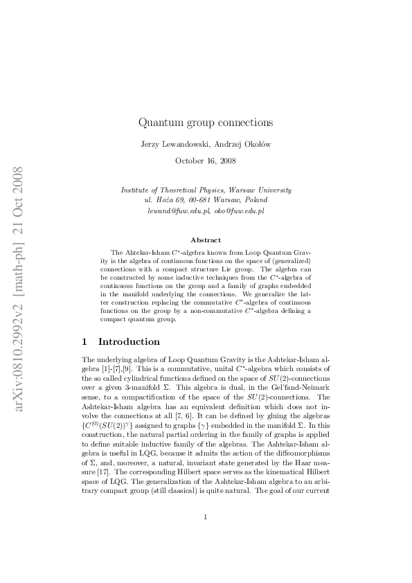 (PDF) Quantum group connections
