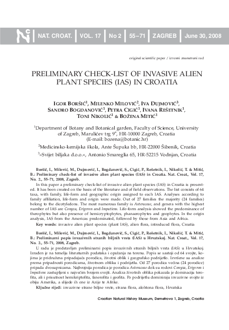 (PDF) Preliminary checklist of invasive alien plant species (ias) in ...
