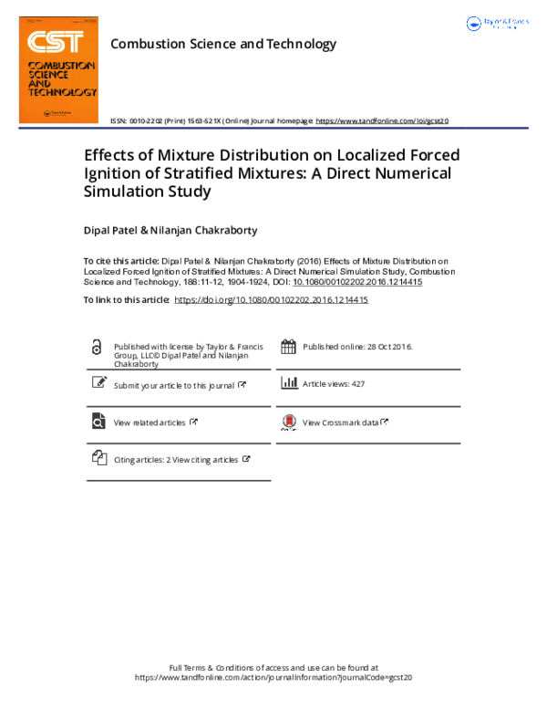 (PDF) Effects of Mixture Distribution on Localized Forced Ignition of ...