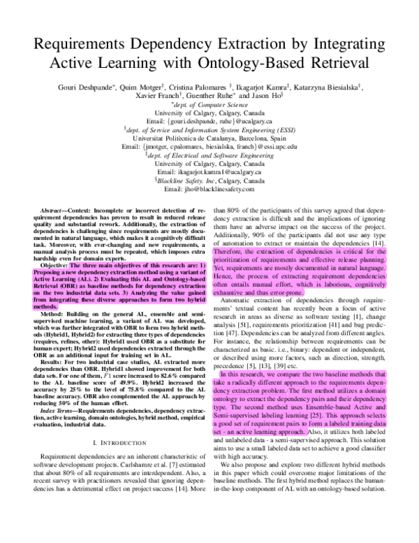 (PDF) Requirements Dependency Extraction by Integrating Active Learning with Ontology-Based ...