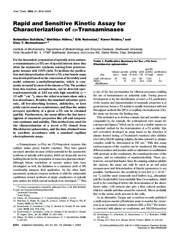 (PDF) Rapid and Sensitive Kinetic Assay for Characterization of ω ...