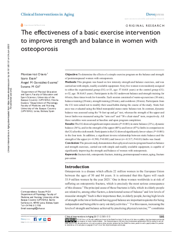 (PDF) The effectiveness of a basic exercise intervention to improve ...