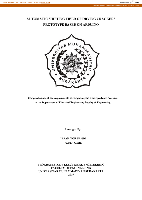 (PDF) Automatic Shifting Field Of Drying Crackers Prototype Based On ...