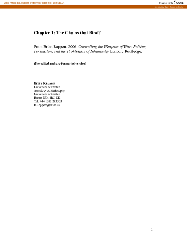 (PDF) The chains that bind?