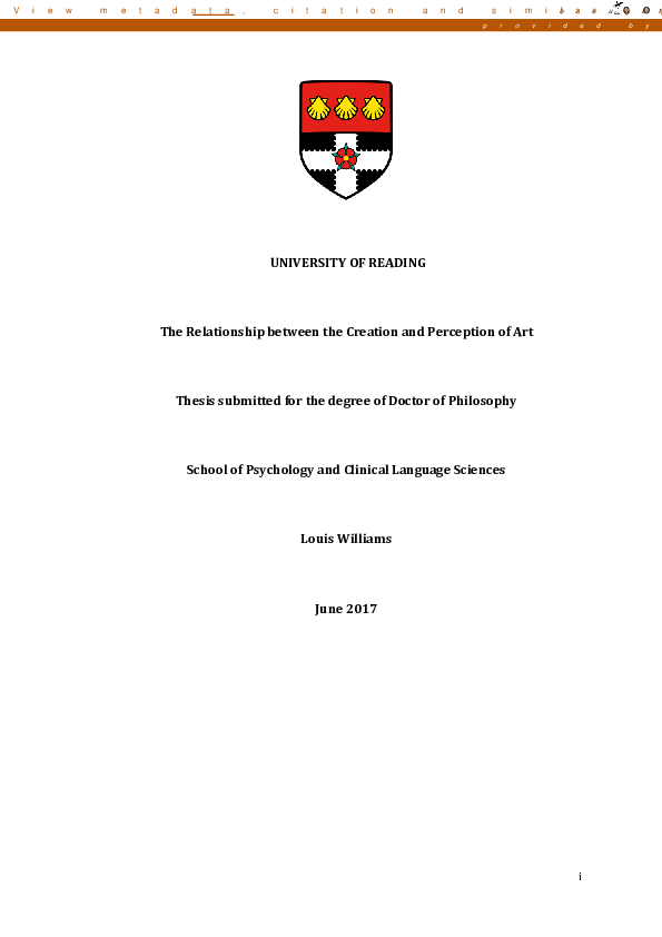 (PDF) The relationship between the creation and perception of art