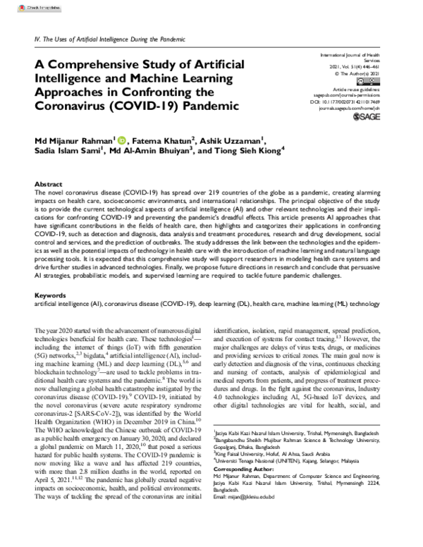 (PDF) A Comprehensive Study of Artificial Intelligence and Machine Learning Approaches in ...