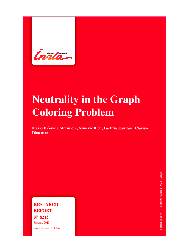 (PDF) Neutrality in the Graph Coloring Problem