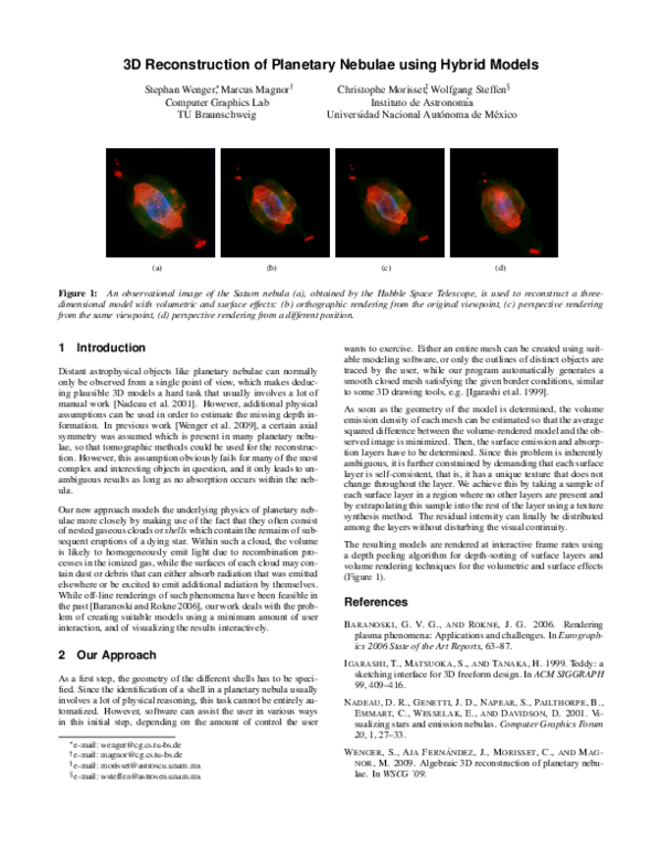 (PDF) 3D reconstruction of planetary nebulae using hybrid models