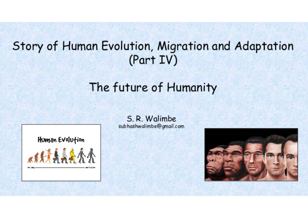 (PDF) Slide show Story of Human Evolution, Migration and Adaptation ...