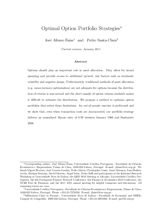 (PDF) Optimal Option Portfolio Strategies