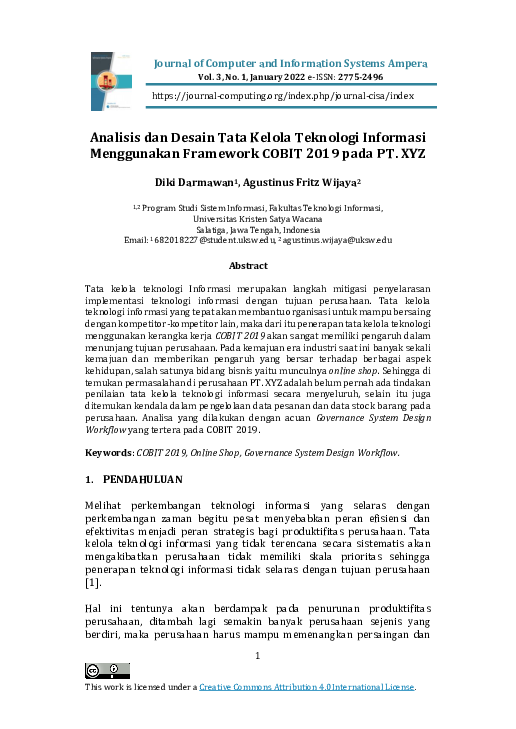 (PDF) Analisis dan Desain Tata Kelola Teknologi Informasi Menggunakan ...