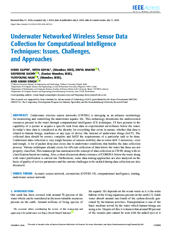 (PDF) Underwater Networked Wireless Sensor Data Collection for Computational Intelligence ...