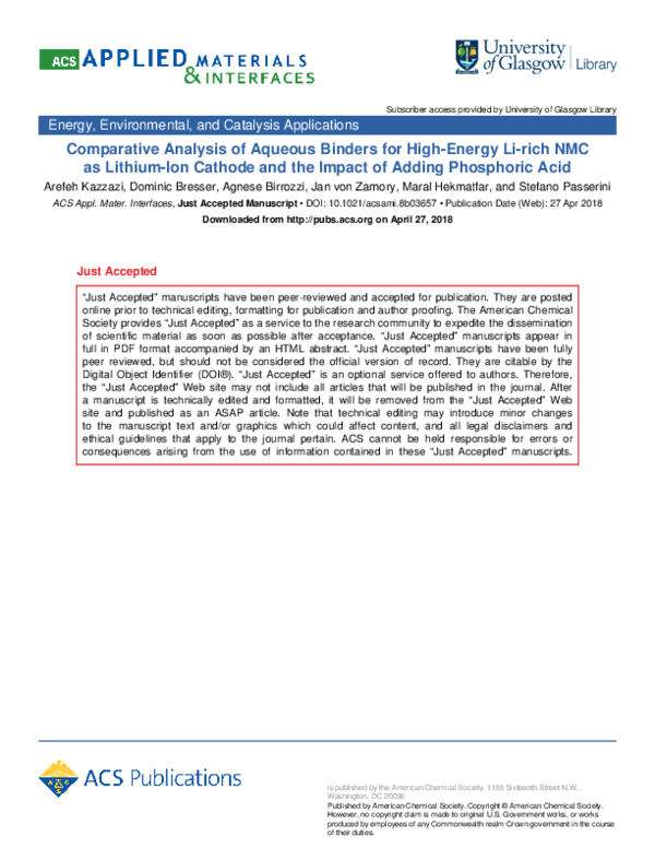 (PDF) Comparative Analysis of Aqueous Binders for High-Energy Li-Rich ...
