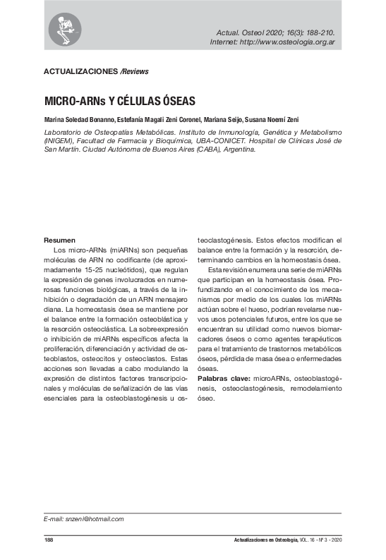 (PDF) Micro-ARNs y células óseas