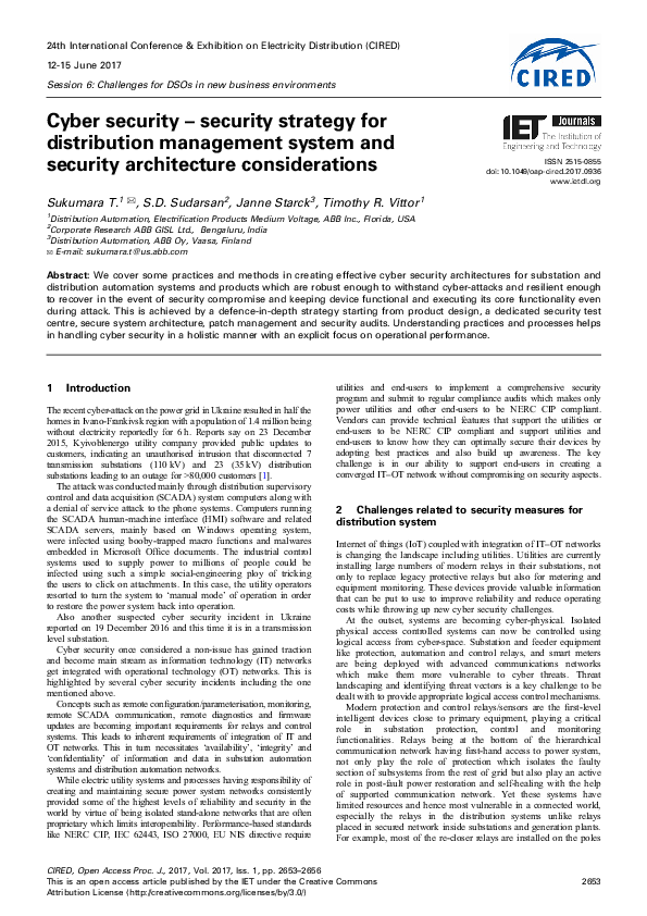 (PDF) Cyber security – security strategy for distribution management ...