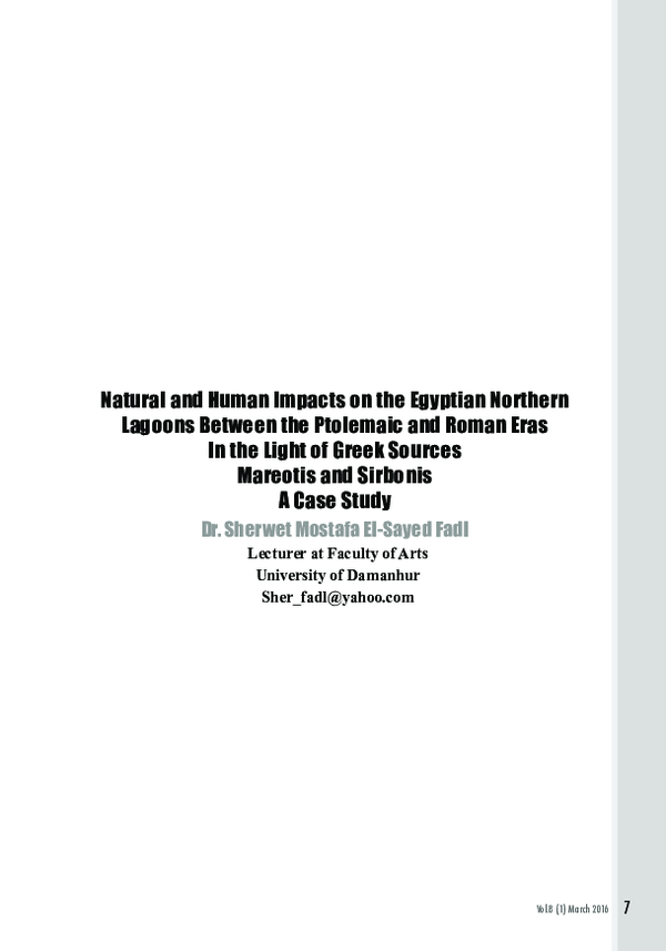 (PDF) Natural and Human Impacts on the Egyptian Northern Lagoons ...