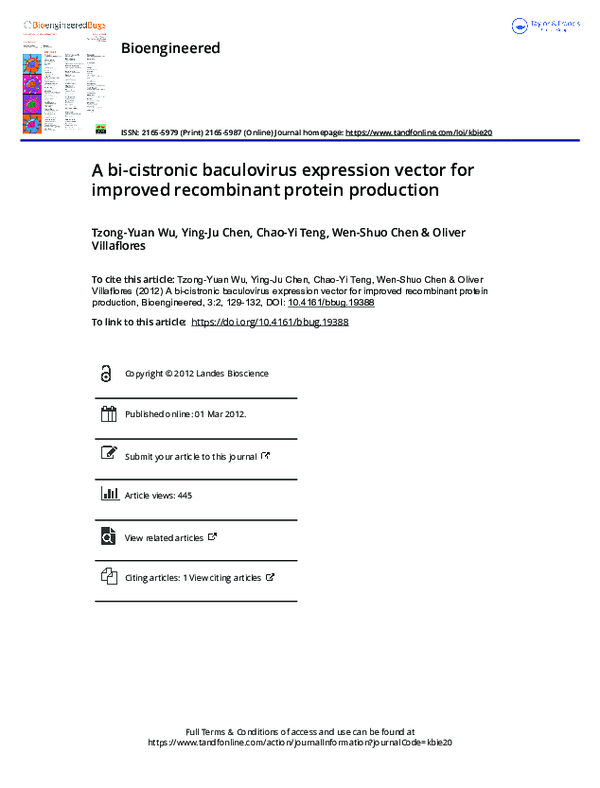 (PDF) A bi-cistronic baculovirus expression vector for improved ...