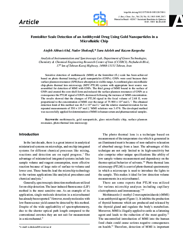 (PDF) Femtoliter Scale Detection of an Antithyroid Drug Using Gold ...