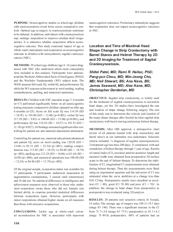 (PDF) Abstract: Location and Time of Maximal Head Shape Change in Strip ...