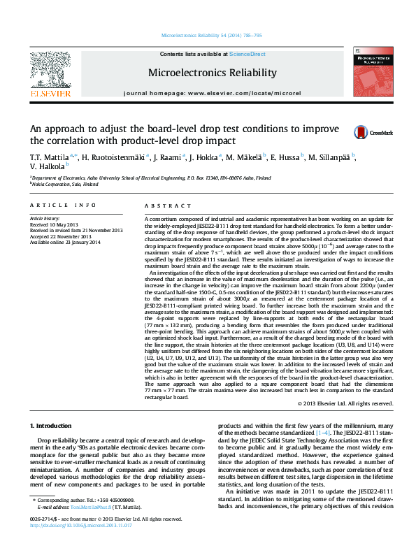 (PDF) An approach to adjust the board-level drop test conditions to ...