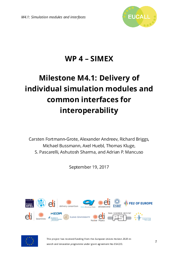 (PDF) Milestone M4.1: Delivery Of Individual Simulation Modules And ...