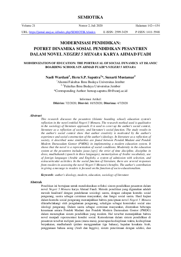 (PDF) Modernisasi Pendidikan: Potret Dinamika Sosial Pendidikan ...