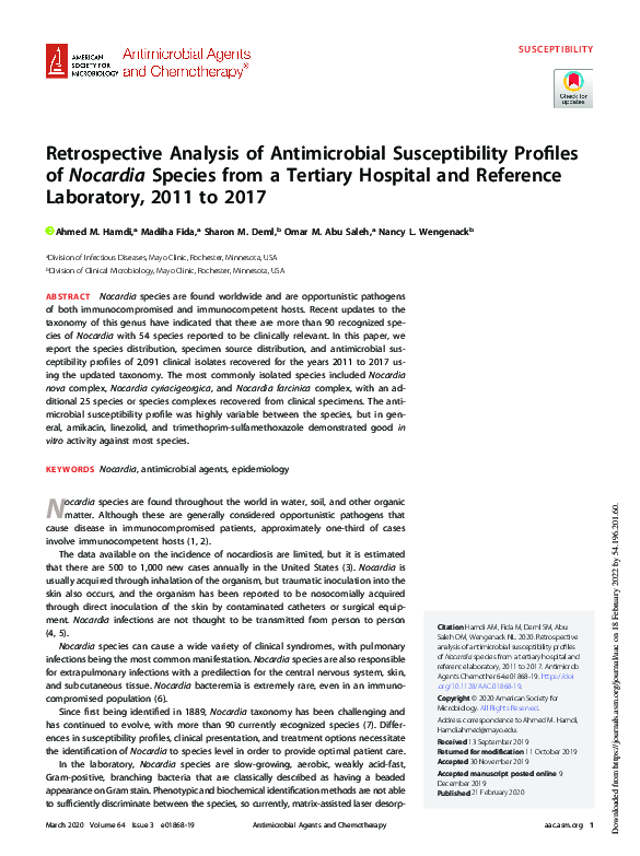 (PDF) Retrospective Analysis of Antimicrobial Susceptibility Profiles ...
