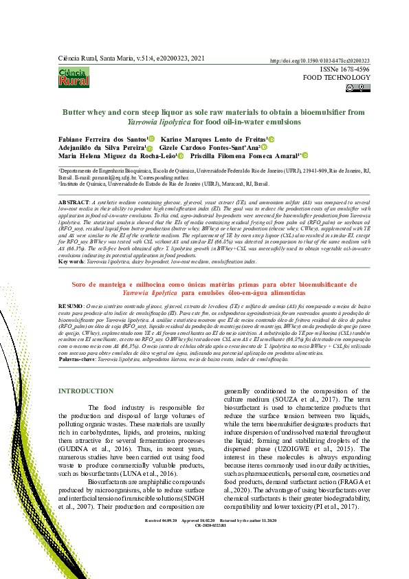 (PDF) Butter whey and corn steep liquor as sole raw materials to obtain ...