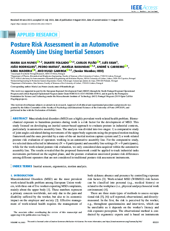 (PDF) Posture Risk Assessment in an Automotive Assembly Line Using ...