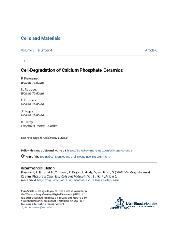 (PDF) Cell-Degradation of Calcium phosphate Ceramics