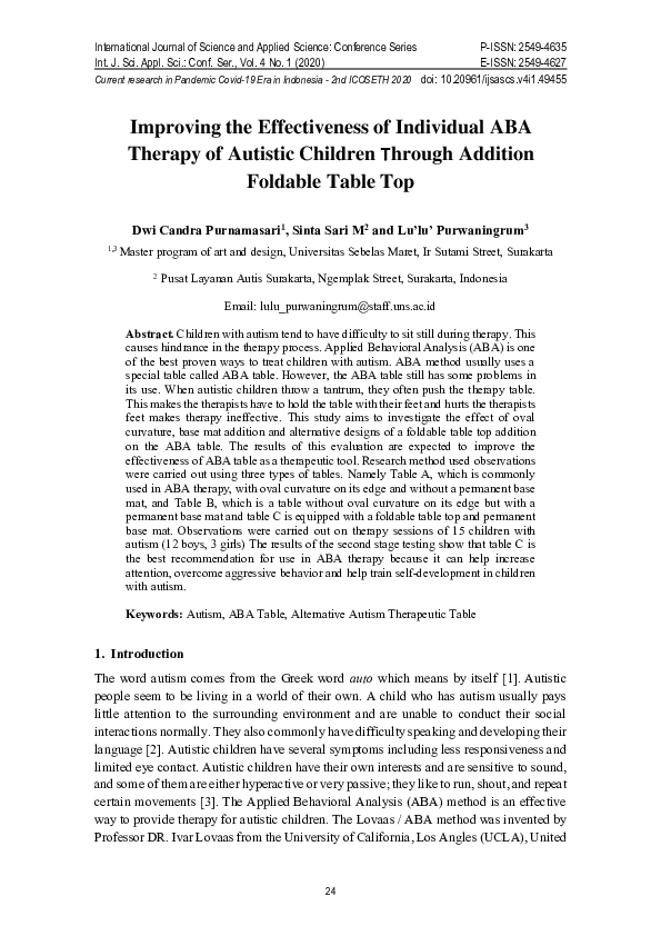 (PDF) Improving the Effectiveness of Individual ABA Therapy of Autistic ...