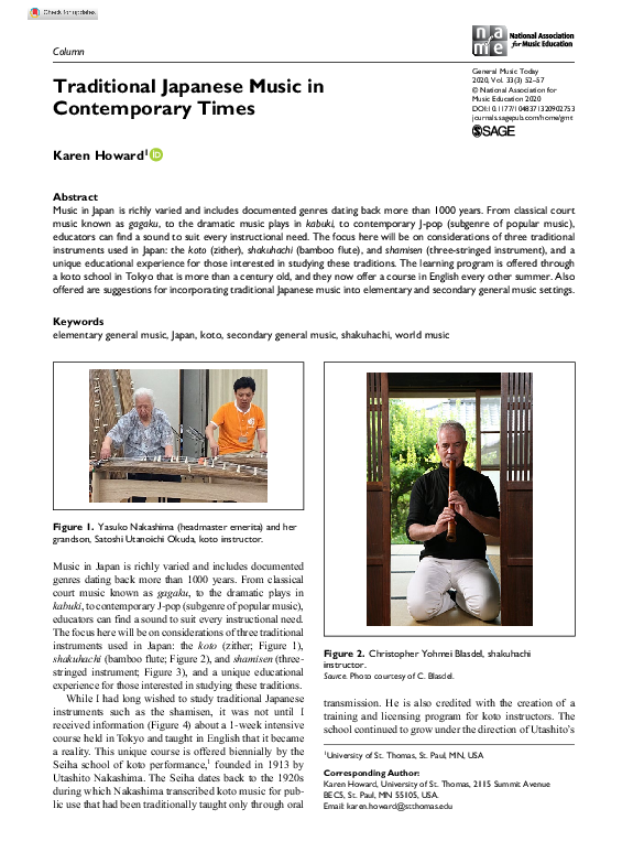 (PDF) Traditional Japanese Music in Contemporary Times