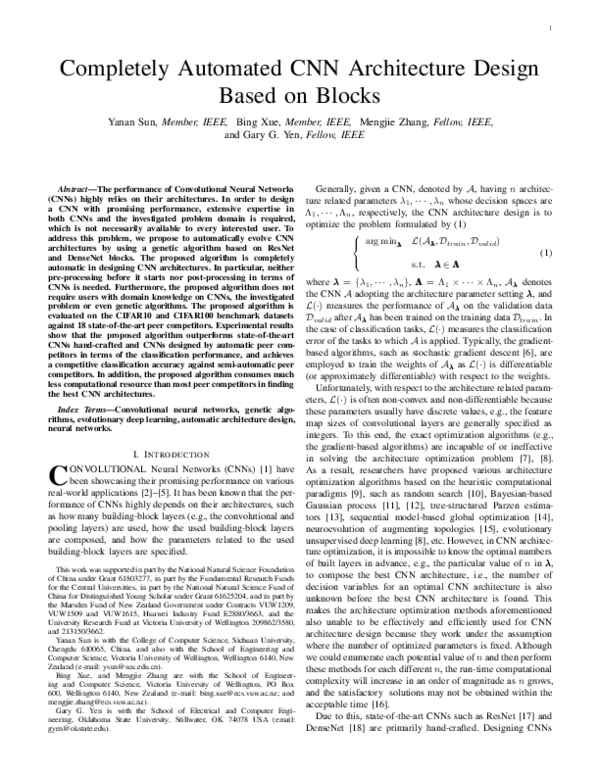 (PDF) Completely Automated CNN Architecture Design Based on Blocks
