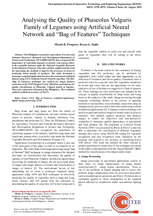 (PDF) Analysing the Quality of Phaseolus Vulgaris Family of Legumes ...