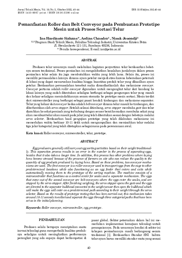 (PDF) Pemanfaatan Roller dan Belt Conveyor pada Pembuatan Prototipe ...