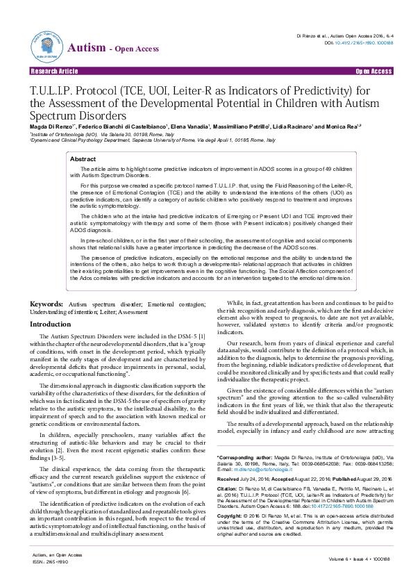 (PDF) T.U.L.I.P. Protocol (tce, uoi, leiter-r as Indicators of ...