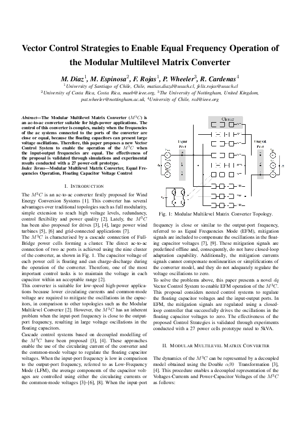 (PDF) Vector control strategies to enable equal frequency operation of the modular multilevel ...