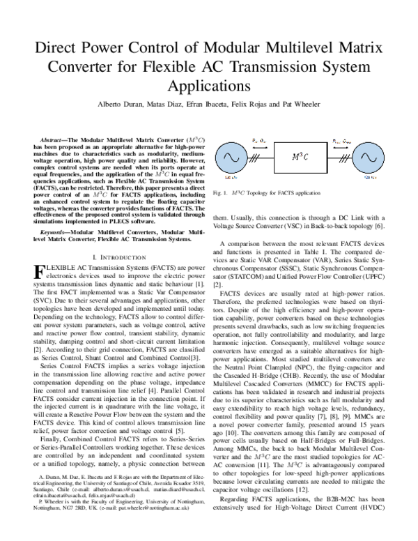(PDF) Direct Power Control of Modular Multilevel Matrix Converter for ...