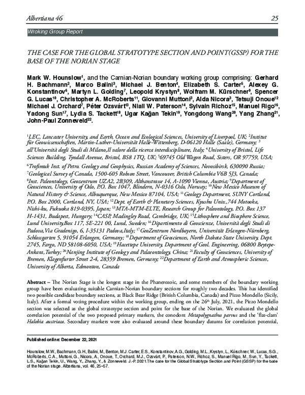 (PDF) The Case for the Global Stratotype Section and Point(GSSP) for ...