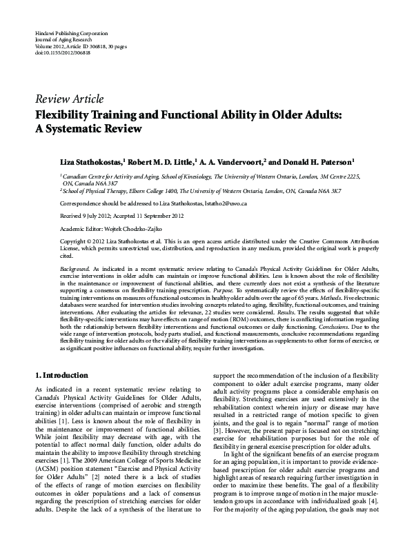 (PDF) Flexibility Training and Functional Ability in Older Adults: A ...