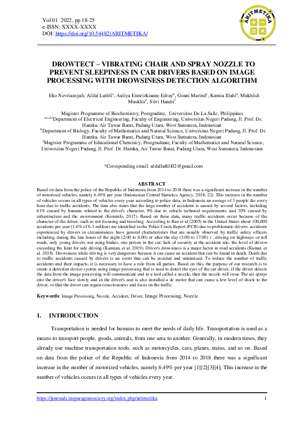 (PDF) Drowtect – Vibrating Chair and Spray Nozzle to Prevent Sleepiness ...