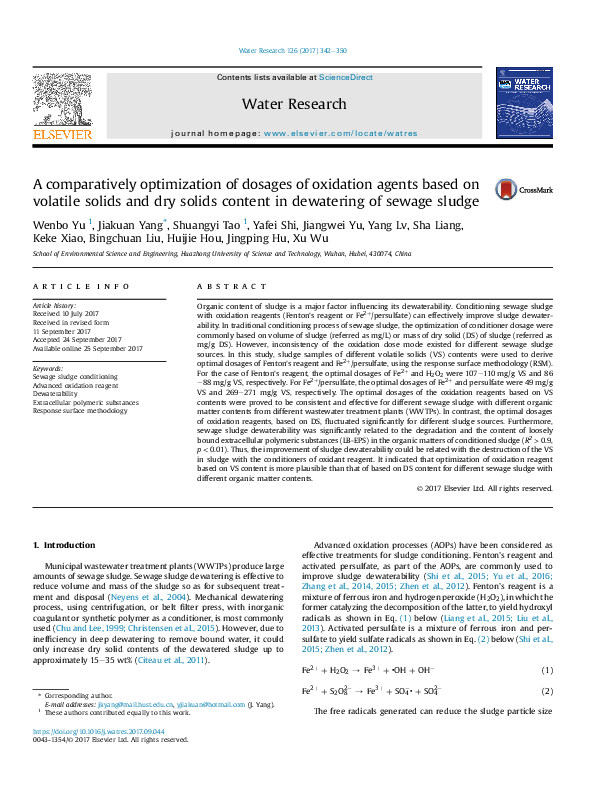 (PDF) A comparatively optimization of dosages of oxidation agents based ...