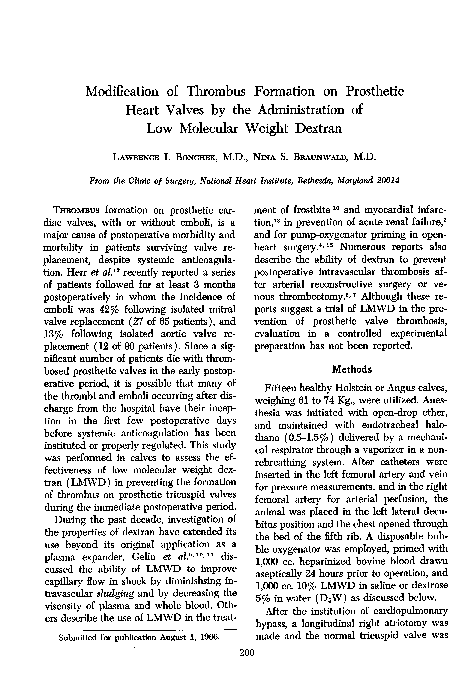 (PDF) Modification of Thrombus Formation on Prosthetic Heart Valves by ...