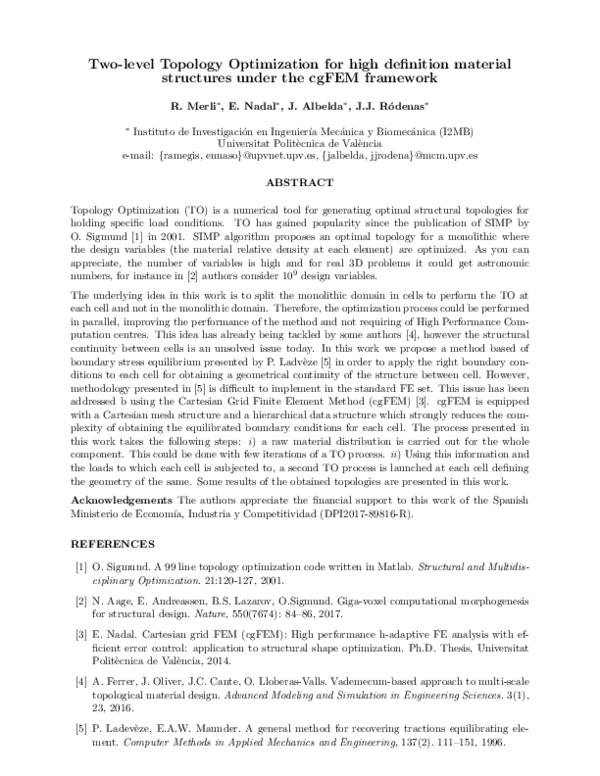 (PDF) Two-level Topology Optimization for High Definition Material ...