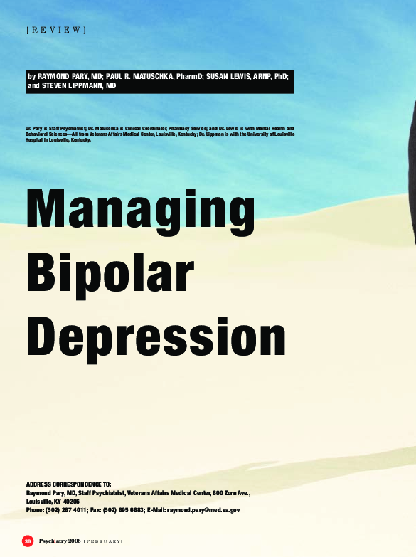 (PDF) Managing bipolar depression